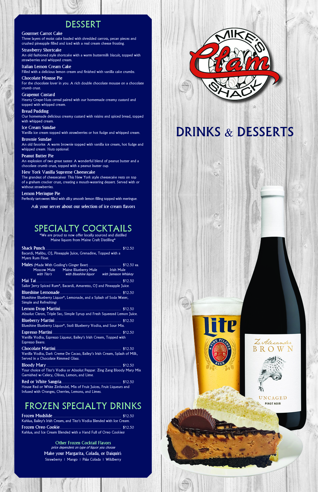Beer & Drink Menu